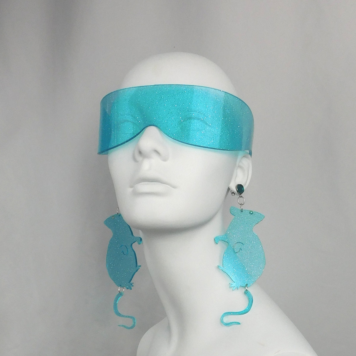 Aqua Glitter Curve Visor – yokaicandy.com
