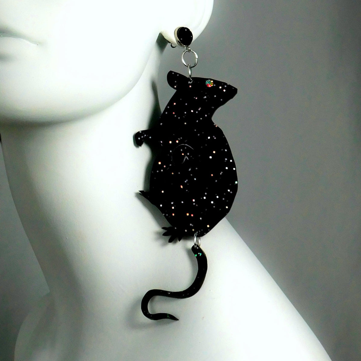 Galaxy Glitter Rat Earrings – yokaicandy.com