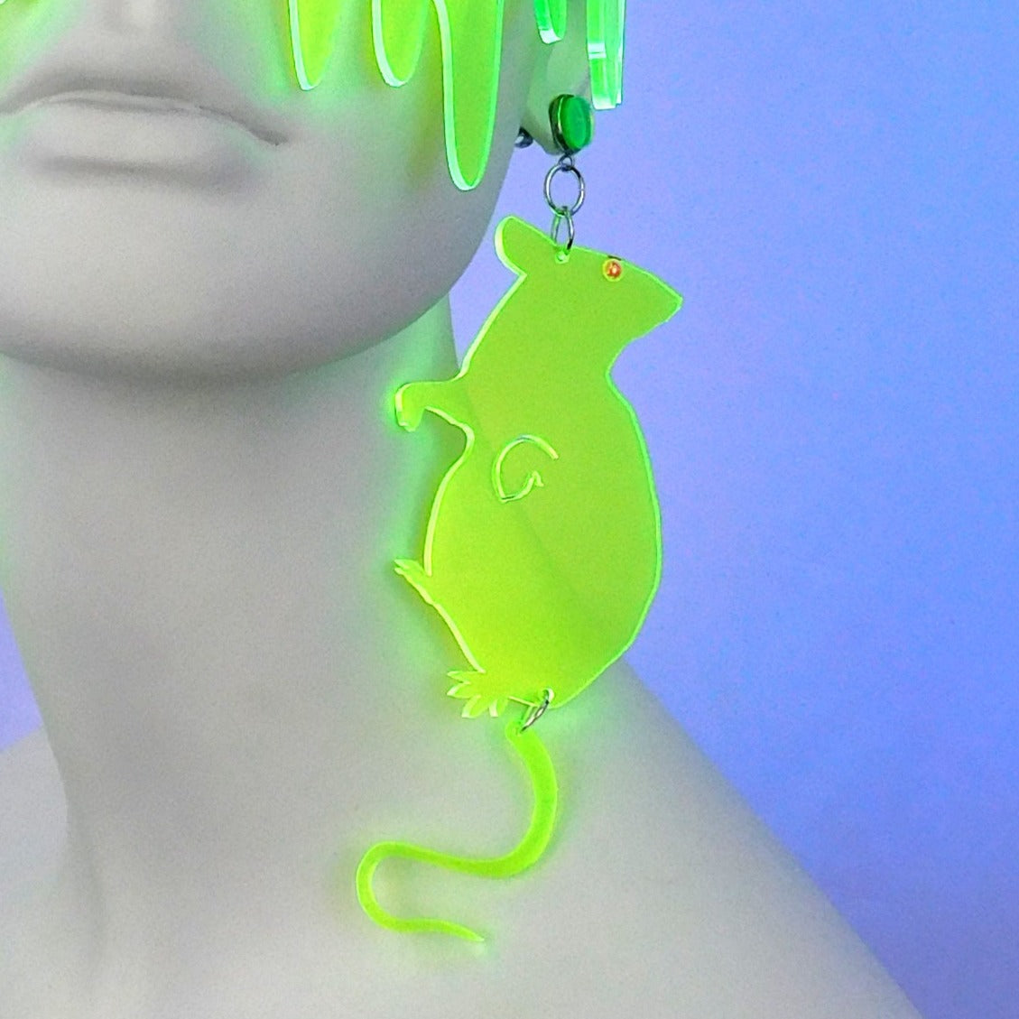 Neon Green Rat Earrings – yokaicandy.com