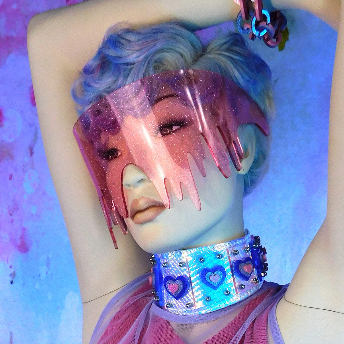 Pink Glitter Drippy Slime Visor – yokaicandy.com