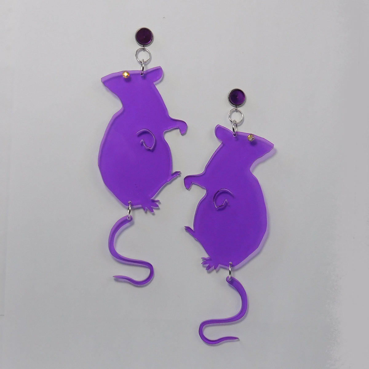 Light Purple Transparent Rat Earrings – yokaicandy.com